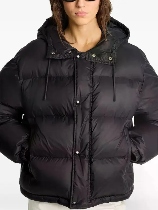 SPORTY & RICH Logo-patch Puffer Jacket - Black