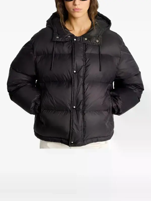 SPORTY & RICH Logo-patch Puffer Jacket - Black