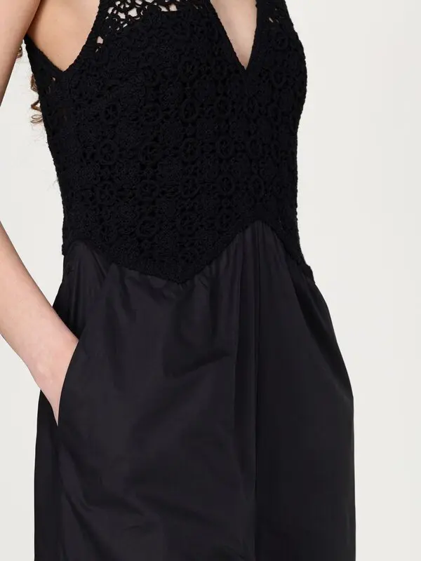 TWINSET Crocheted V-neck Maxi Dress