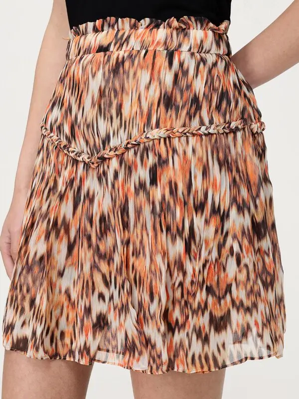 Isabel Marant Étoile Printed Pleated Mini Skirt - Orange