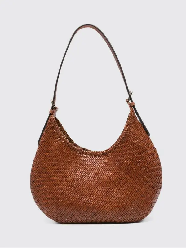 Dragon Diffusion Mezza Luna Woven Leather Shoulder Bag - Brown