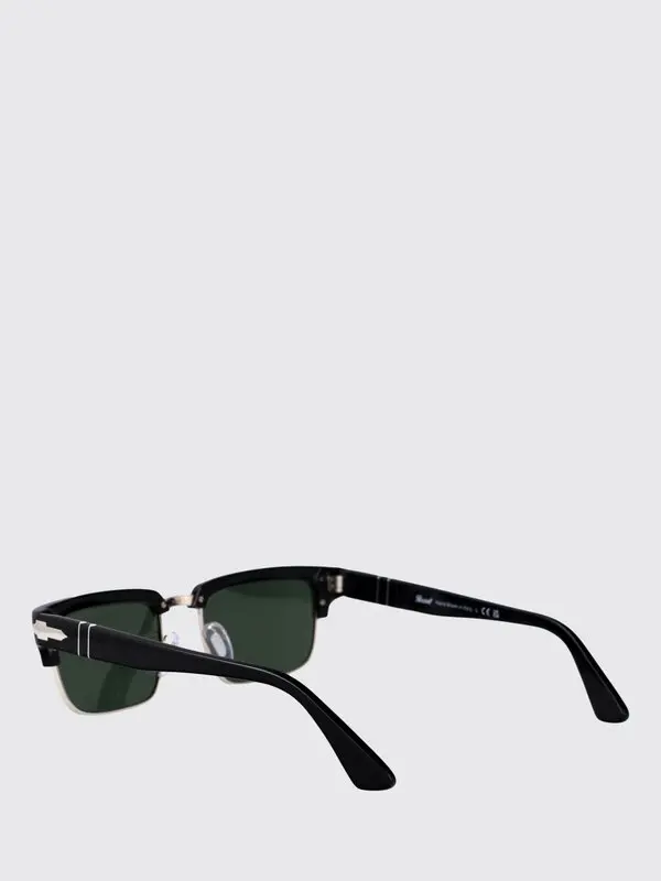 Persol Rectangular Half Rim Sunglasses - Black