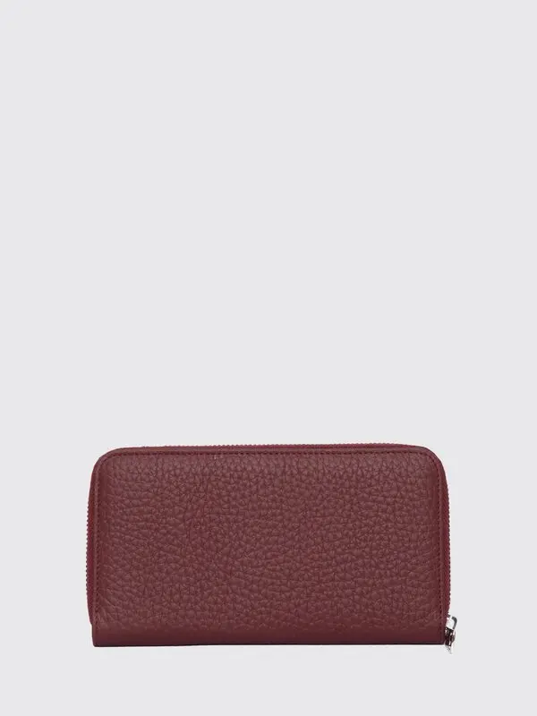 Orciani Large Continental Wallet In Hammered Leather With Zip-around Closure