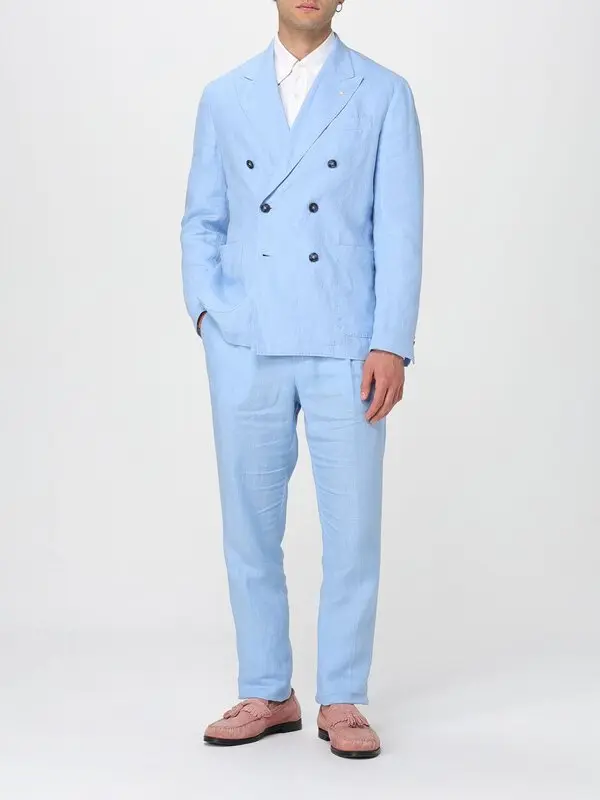 MANUEL RITZ Double Breasted Blazer - Blue