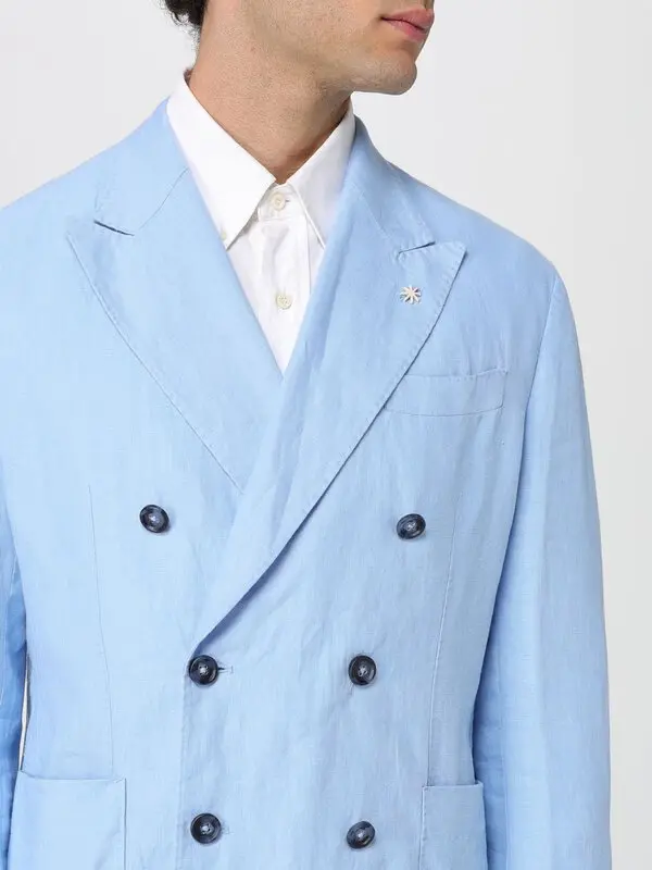 MANUEL RITZ Double Breasted Blazer - Blue