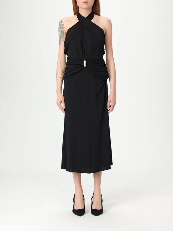 Elisabetta Franchi Halterneck Ruched Midi Dress