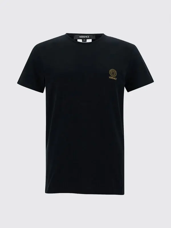 Versace Short-sleeved Slim Fit T-shirt In Cotton With Medusa Logo