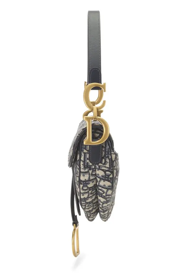Dior Oblique Jacquard Saddle Bag - Navy