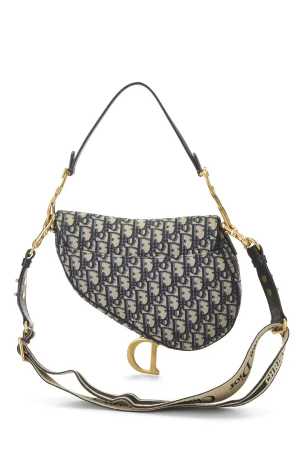 Dior Oblique Jacquard Saddle Bag - Navy