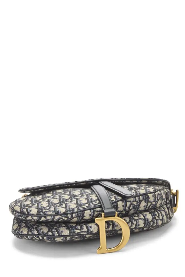 Dior Oblique Jacquard Saddle Bag - Navy