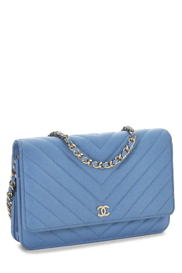 Chanel Caviar Chevron Wallet On Chain