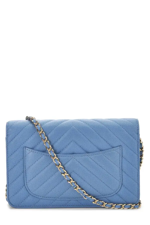 Chanel Caviar Chevron Wallet On Chain