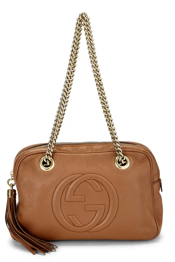 Gucci Leather Soho Chain Shoulder Bag - Brown