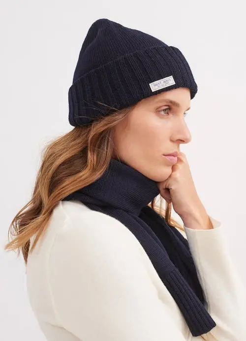 Saint James Barbaresque Heavy Stitch Beanie - Navy