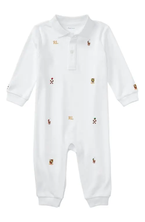 Ralph Lauren Cotton Interlock Romper - White