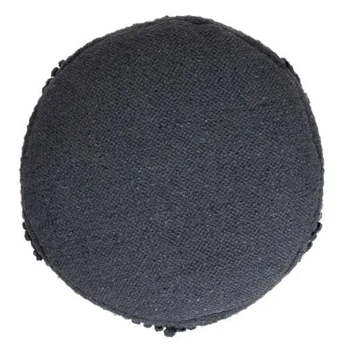 NORTHLIGHT Woven Cotton Textured Round Pouf14"