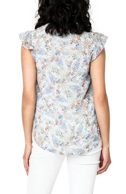 GIBSONLOOK Floral Flutter Sleeve Top