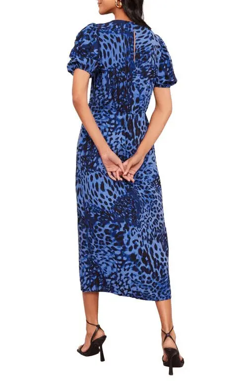 FRIENDS LIKE THESE Leopard Print Ruched Midi Dress