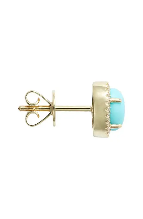 Meira T Diamond And Turquoise Stud Earrings
