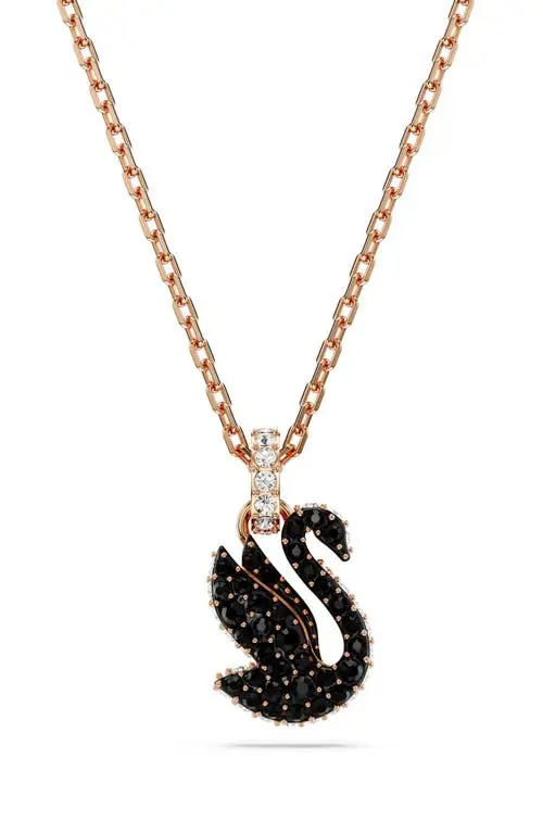 SWAROVSKI Swan Crystal Pendant Necklace - Black