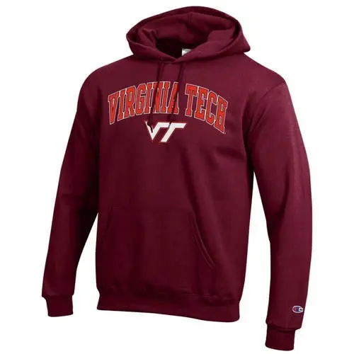 Champion Virginia Tech Hokies Arched Logo Fleece Pullover Hoodie - Maroon