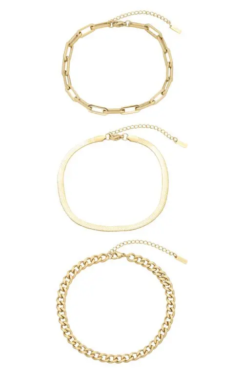 ST. MORAN Set Of 3 Chain Bracelets - Gold