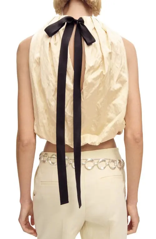 Mango Sleeveless Metallic Bubble Hem Top