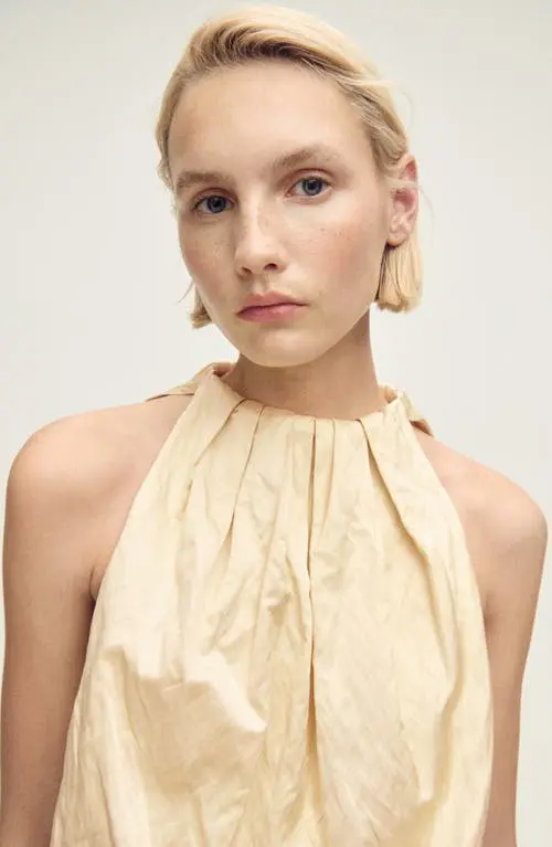 Mango Sleeveless Metallic Bubble Hem Top