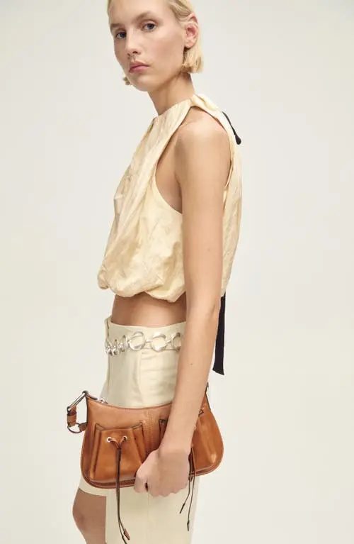 Mango Sleeveless Metallic Bubble Hem Top