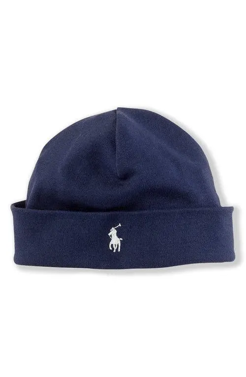 Ralph Lauren Embroidered Logo Beanie - Refined Navy