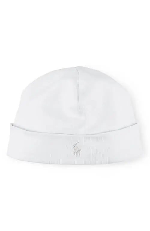 Ralph Lauren Embroidered Logo Beanie - White
