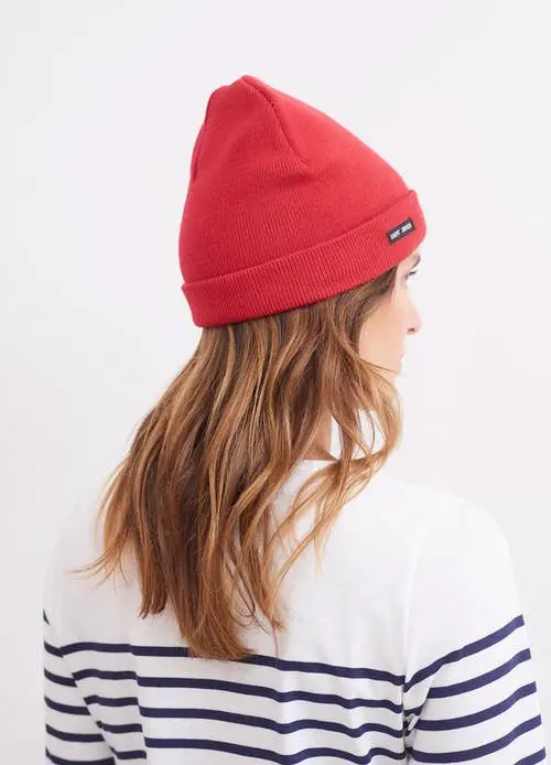 Saint James Cartiernautical Solid Wool Blend Beanie - Red