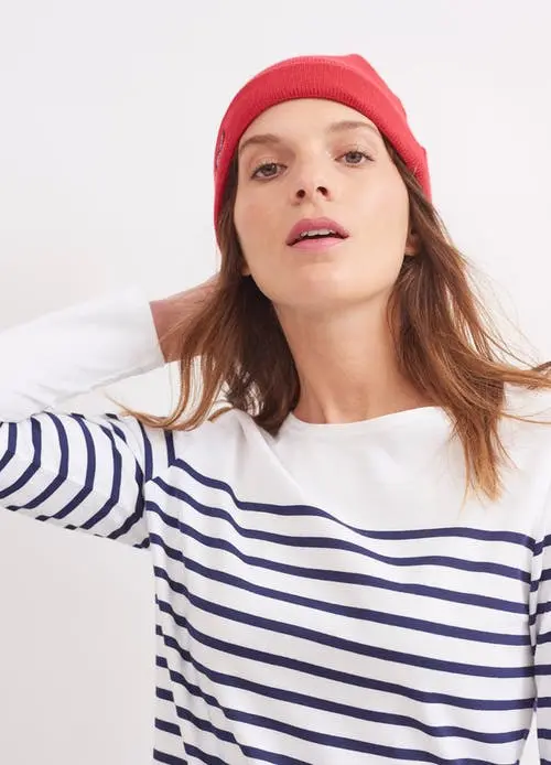 Saint James Cartiernautical Solid Wool Blend Beanie - Red