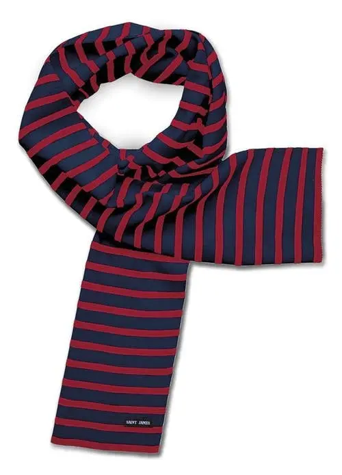 Saint James Duguaystriped Scarf - Navy/red