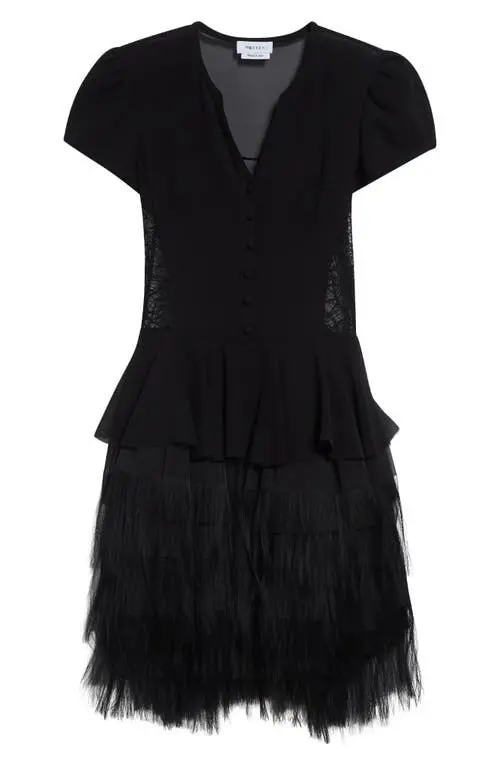 Alexander McQueen Lace & Fringe Silk Dress