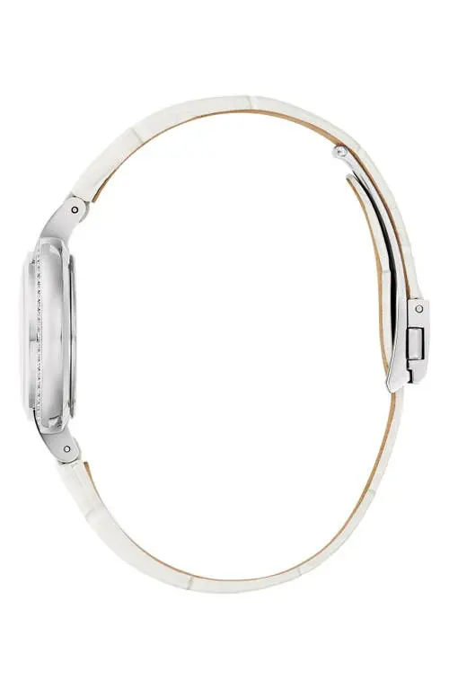Bulova Rubaiyat Sapphire Leather Strap Watch - Silver-tone