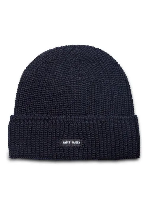 Saint James Canotpurl Knit Beanie - Navy