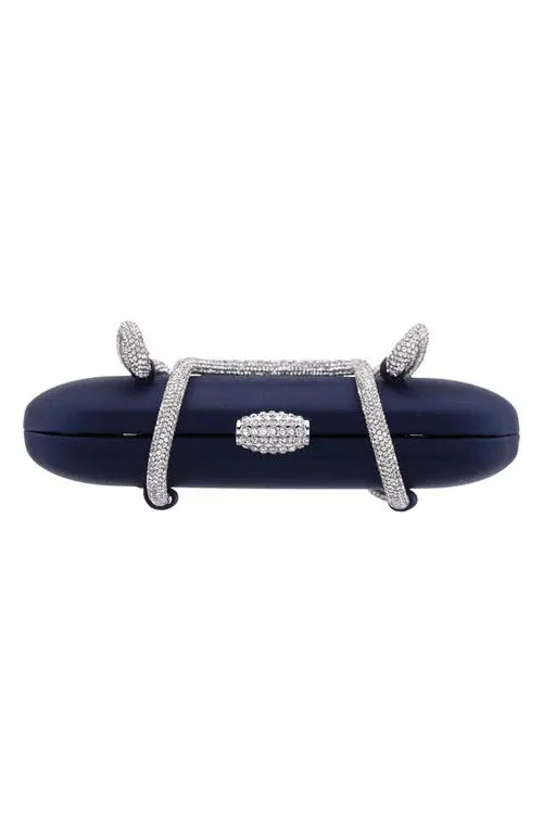 Nina Camara Frame Clutch - Navy