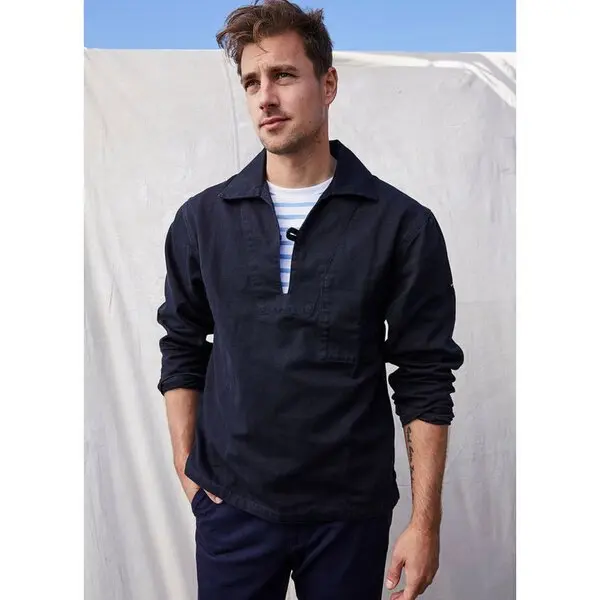 Saint James Nemo Ii French Sailor Canvas Jacket - Navy