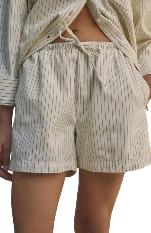 NEXT Pinstripe Cotton Drawstring Shorts