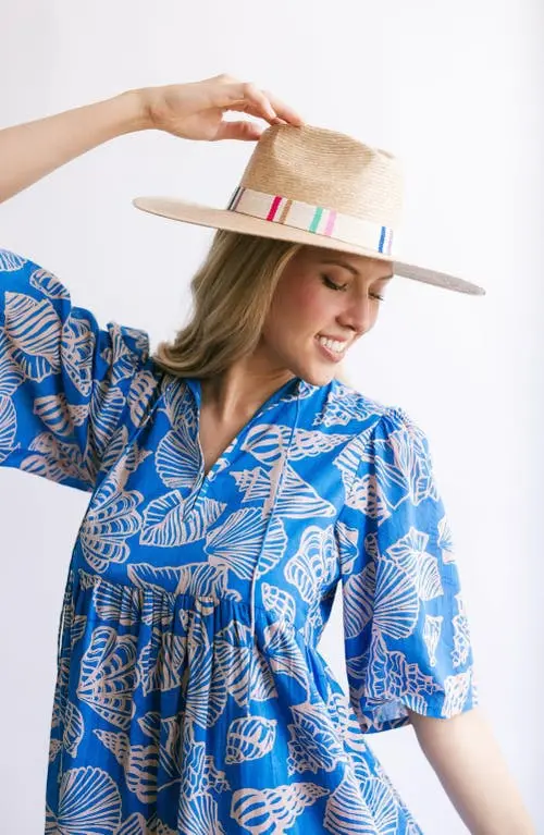 SUNSHINE TIENDA Irma Palm Straw Sun Hat - Beige Multi