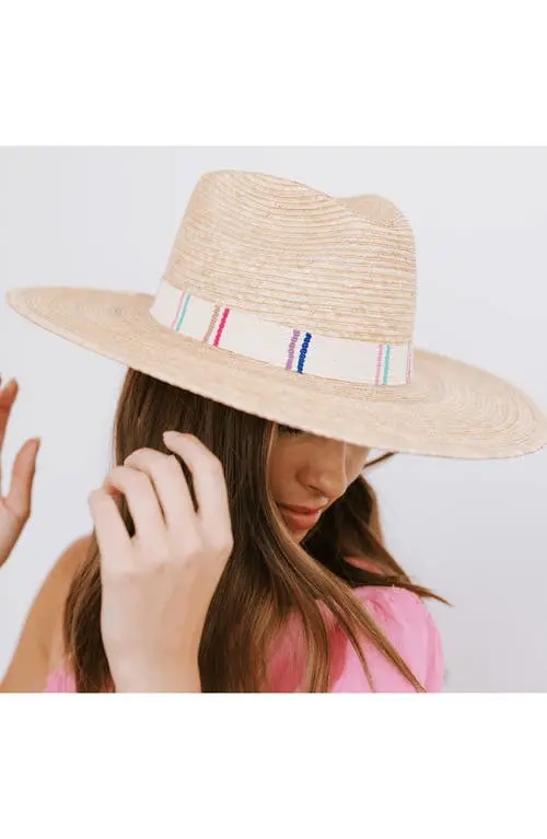 SUNSHINE TIENDA Irma Palm Straw Sun Hat - Beige Multi