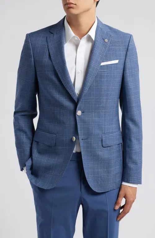 Hugo Boss Hutson Check Wool Sport Coat - Dark Blue