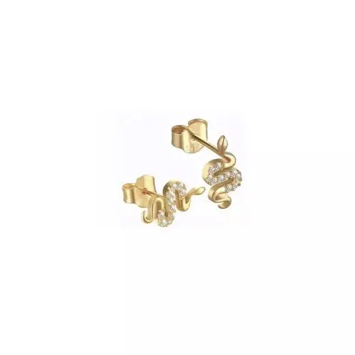 MAZIN JEWELS Mini Snake Stud Earrings - Gold
