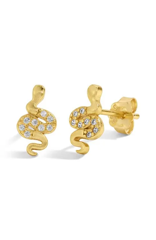 MAZIN JEWELS Mini Snake Stud Earrings