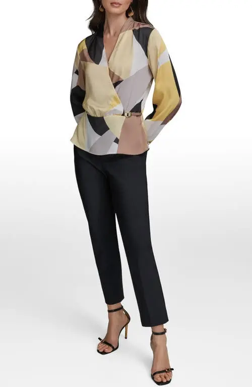 Donna Karan New York Printed Belted Top
