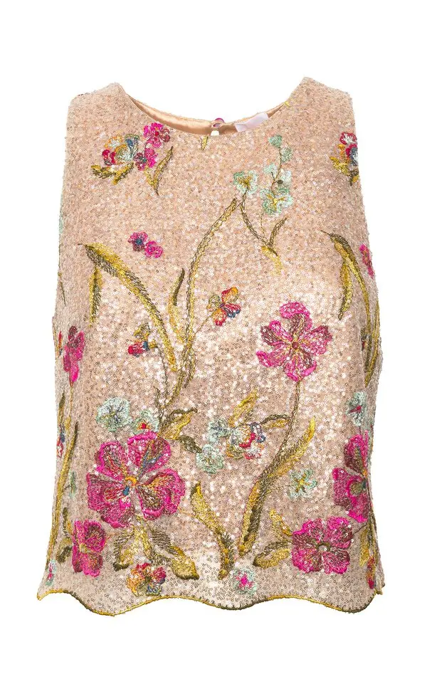 Loretta Caponi Berillo Embroidered Top