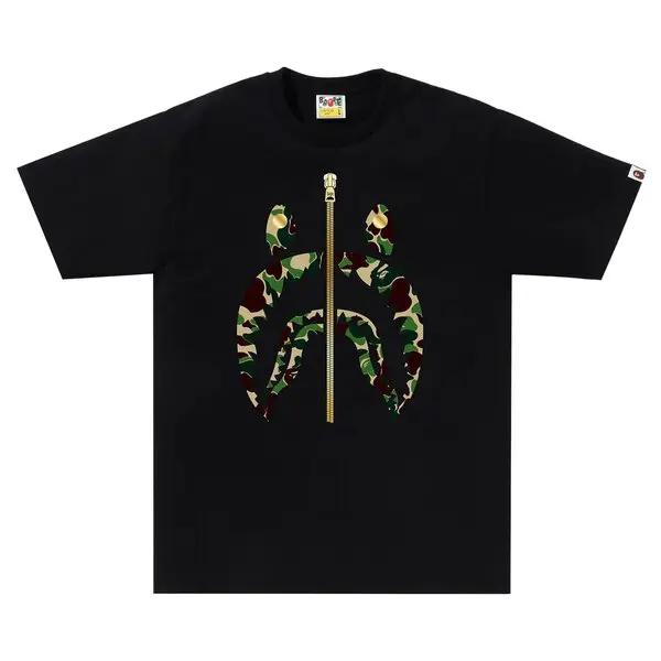 A BATHING APE Abc Camo Shark Tee /green - Black
