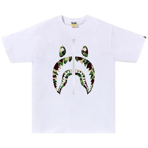 A BATHING APE Abc Camo Shark Tee /green - White