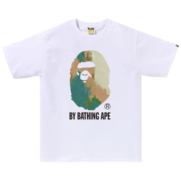 A BATHING APE Tie Dye Bathing Ape Tee /beige - White